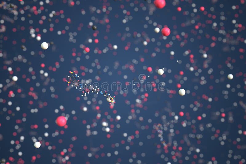 Molecule of Direct Blue 1, Conceptual Molecular Model. Scientific 3d ...