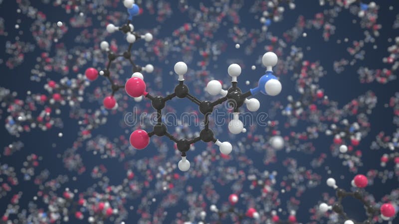 Molecule of Dopamine. Molecular Model, Looping Seamless 3d Animation ...