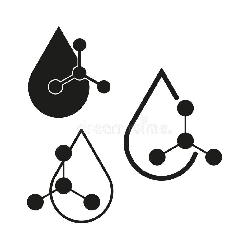 Molecule Drop Icon. Chemical Structure Symbol. Science Liquid Vector ...