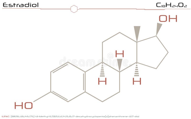 Chemical Formula Of The Vector Estradiol Molecule Stock Vector ...