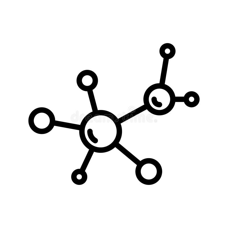 Molecule Flat Line Icon. the Structure of the Substance Isolated on ...