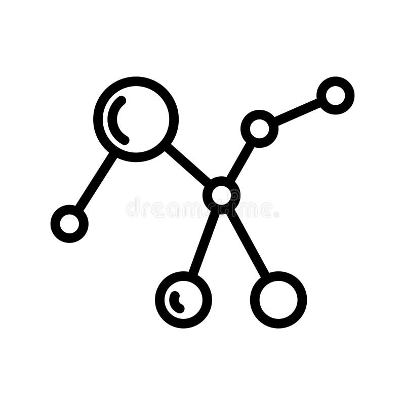 Molecule Flat Line Icon. the Structure of the Substance Isolated on ...