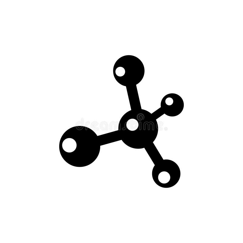 Chemical Bond Icon in Flat Style Vector. Black Molecule Icon Vector ...