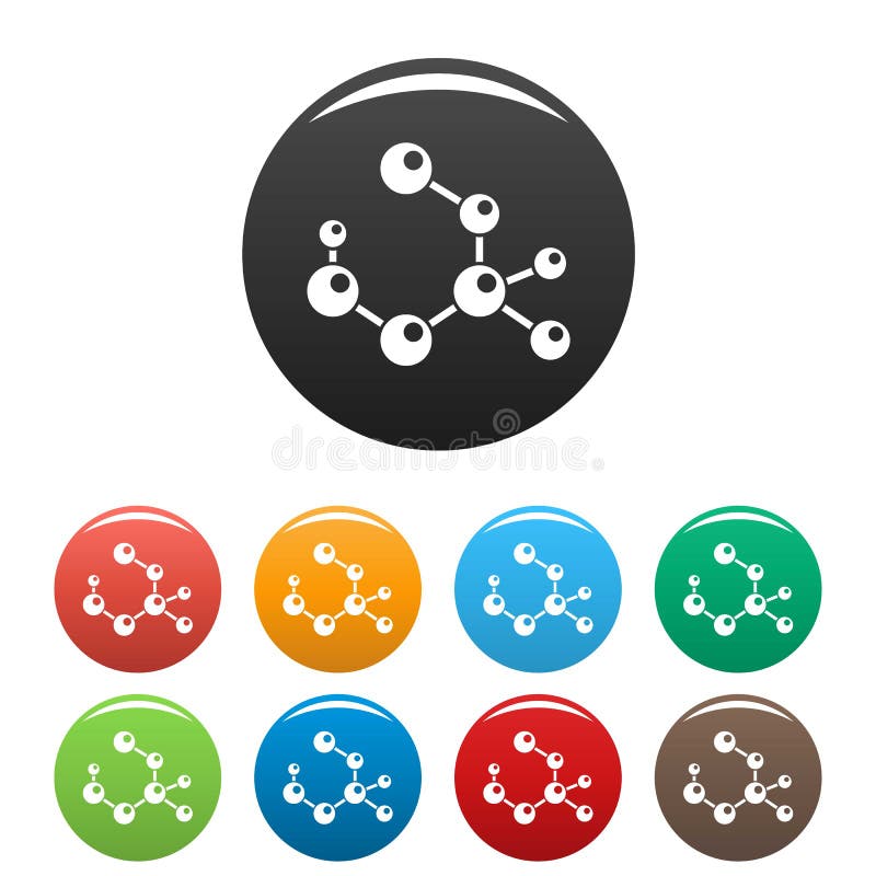 Molecule Icons Set, Cartoon Style Stock Vector - Illustration of ...