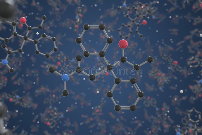 Molecule of Generic Methadone. Molecular Model, Science Related 3d ...