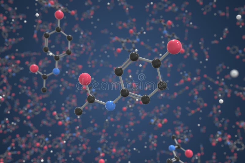 Paracetamol Molecular Model Stock Illustration - Illustration of ...