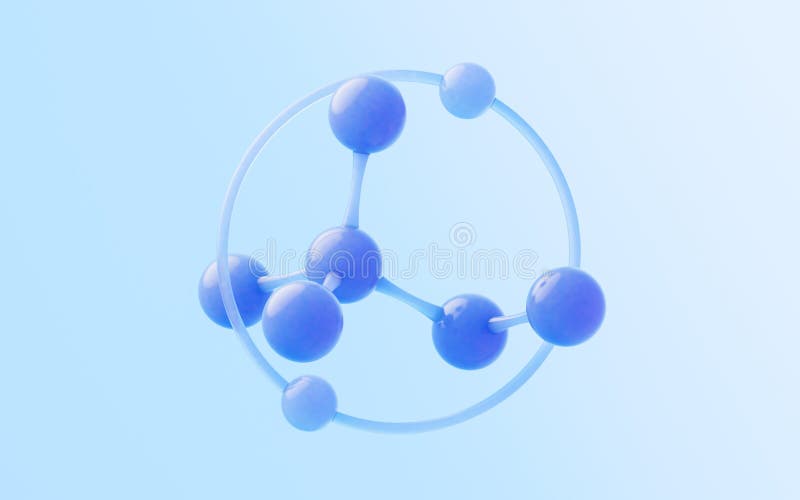 Molecule with Glass Material, 3d Rendering Stock Illustration ...