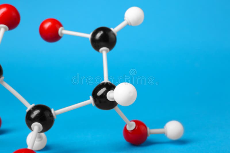 Molecule of Glucose on Light Blue Background. Chemical Model Stock ...