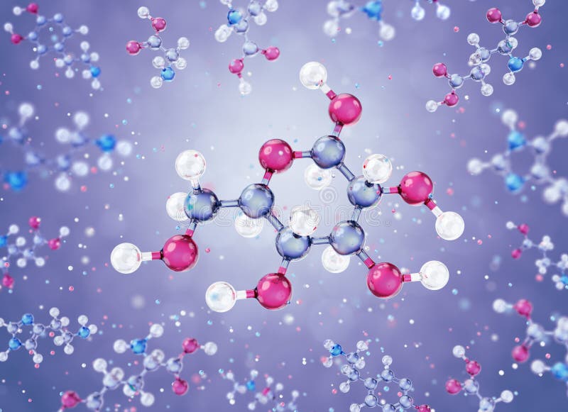 Molecule of Glucose stock illustration. Illustration of organically ...