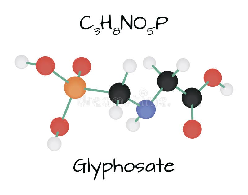 Molecule Glyphosate C3H8NO5P Stock Vector - Illustration of vector ...