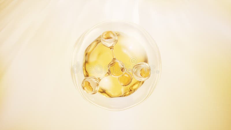 Molecule and Golden Liquid Bubble, 3d Rendering Stock Footage - Video of biotechnology ...