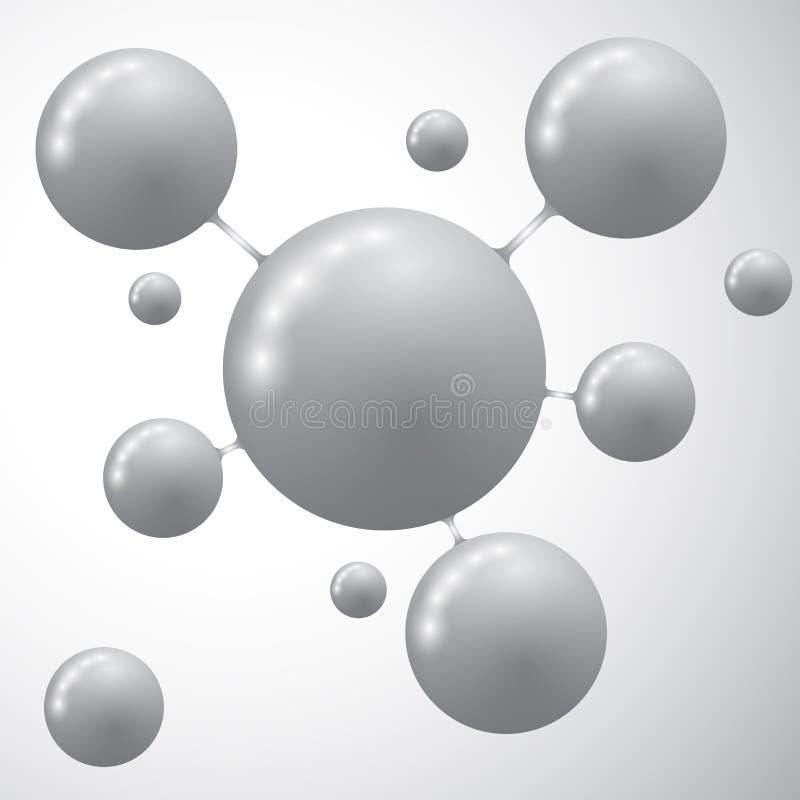 Molecule on Grey Background, Illustration Stock Illustration ...