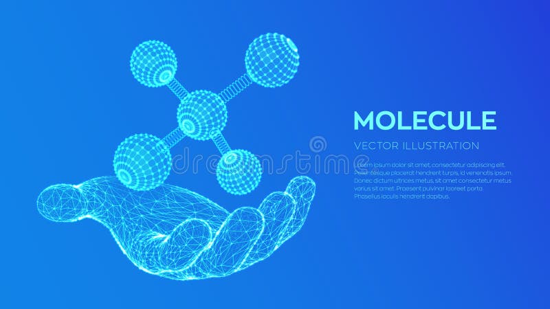 Molecule in Hand. Dna, Atom, Neurons. Molecules and Chemical Formulas ...
