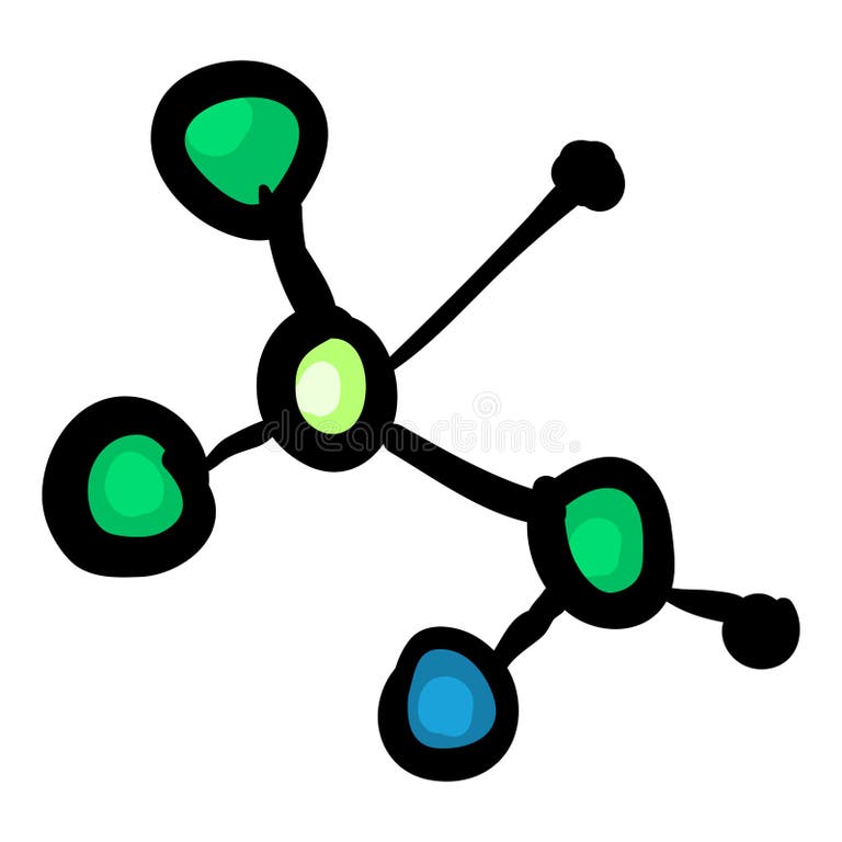 Molecule Hand Drawn Physics Doodle Icon Stock Vector - Illustration of ...