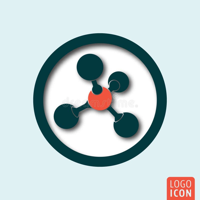 Molecule Icon Minimal Shadow Design Stock Vector - Illustration of ...