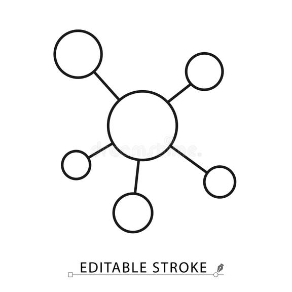 A Molecule Icon in Minimalist Style with Editable Stroke. Atomic ...