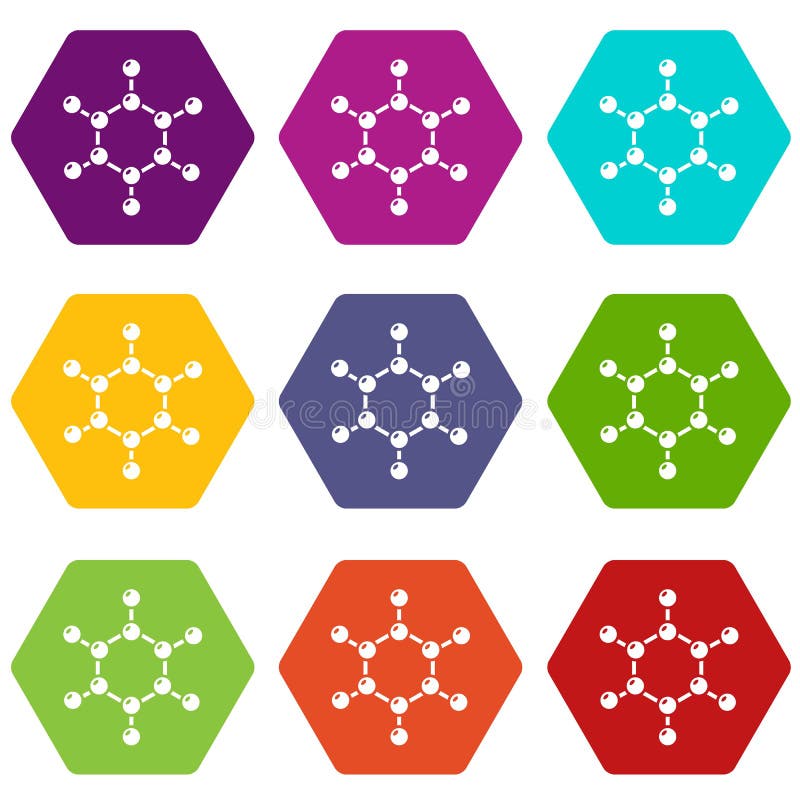 Molecule icons set 9 stock illustration. Illustration of amino - 125840466