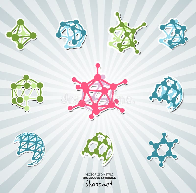 Molecule icons set stock illustration. Illustration of green - 43521463