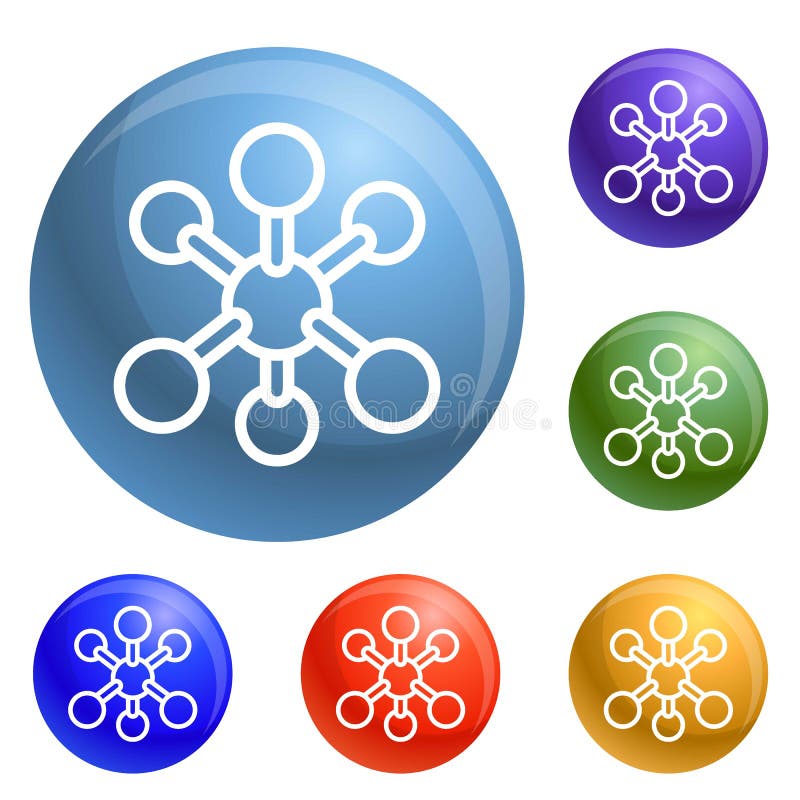 Molecule icons set vector stock vector. Illustration of element - 130416115
