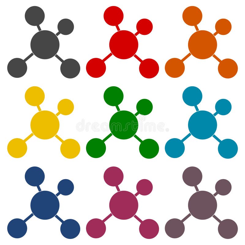 Molecule icons set stock vector. Illustration of design - 98819073