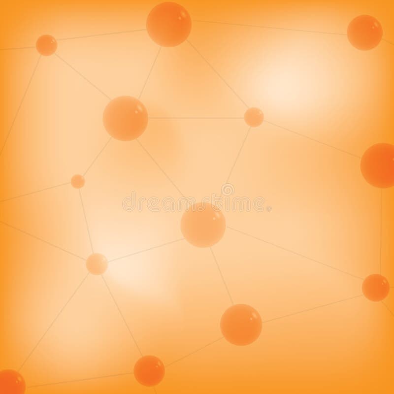 Molecule Illustration Orange Background Stock Vector - Illustration of ...