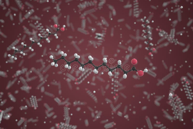 Lauric Acid, Dodecanoic Acid, C12H24O2 Molecule. It Is A Saturated ...