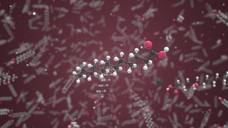 Molecule of Lauric Acid, Conceptual Molecular Model. Scientific Looping ...