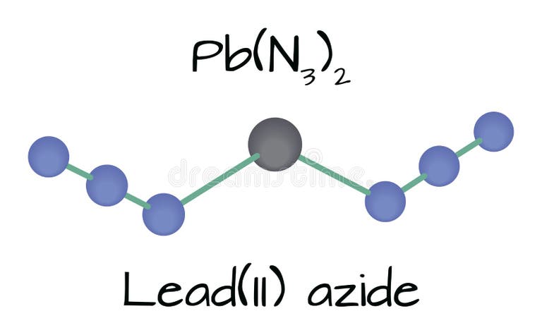 Molecule Lead azide PbN6 stock vector. Illustration of model - 87419848