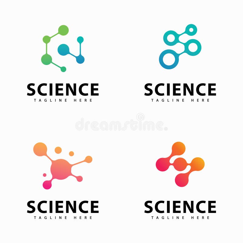 Molecule Logo Icon Template for Science Brand Identity Stock Vector ...