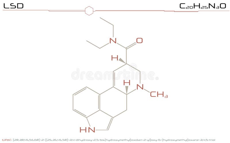 Molecule of LSD stock vector. Illustration of structure - 104401009