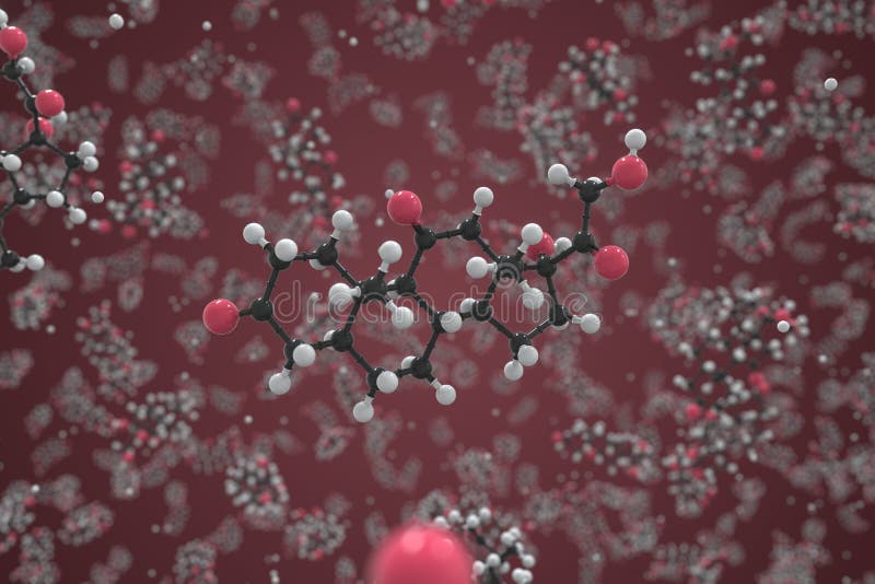 Dihydrocortisone Molecule Made with Balls, Conceptual Molecular Model ... Dihydrocortisone Molecule Made with Balls, Conceptual Molecular Model ...