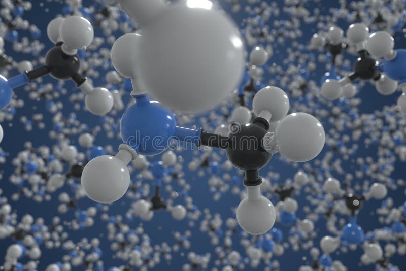 Methylamine Molecule, Scientific Molecular Model, 3d Rendering Stock ...