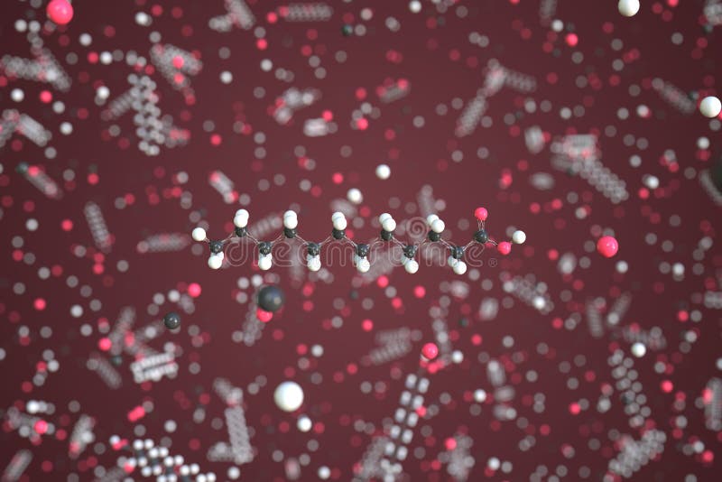 Molecule of Lauric Acid, Conceptual Molecular Model. Scientific 3d ...