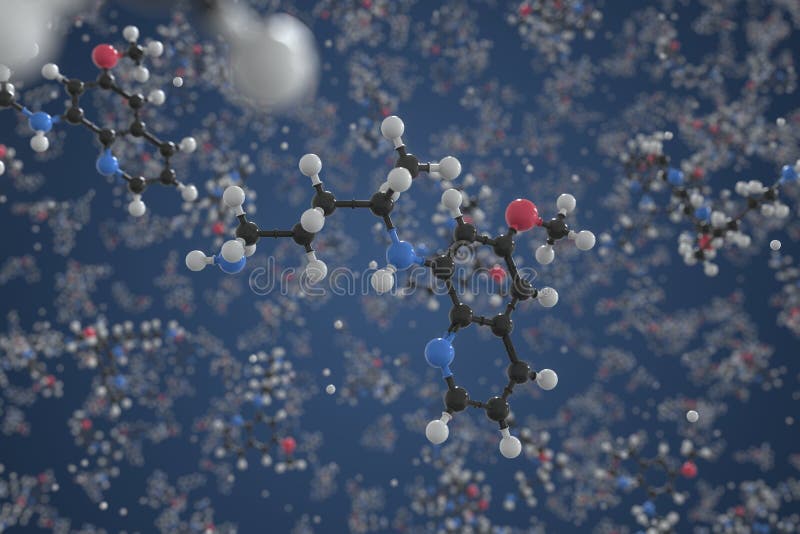 Primaquine Molecule, Molecular Structure, Antimalarials, Ball and Stick ...