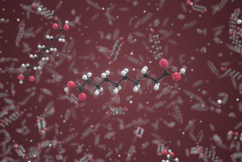 Sebacic Acid Molecule Made with Balls, Scientific Molecular Model ...