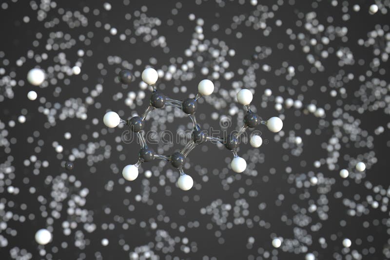 Styrene Molecule Made with Balls, Conceptual Molecular Model. Chemical ...