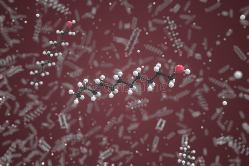 Undecanol Molecule, Ball-and-stick Molecular Model. Chemical 3d ...
