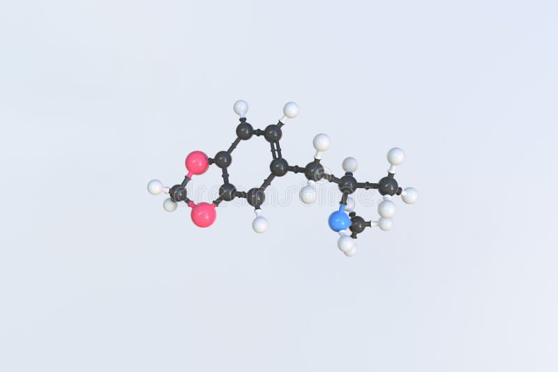 Molecule of Mdma, Isolated Molecular Model. 3D Rendering Stock ...