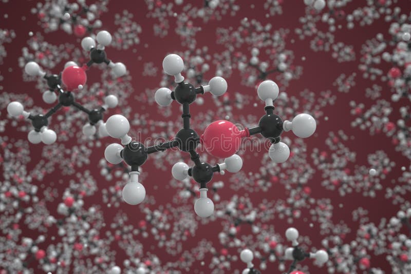 Methyl Tert-butyl Ether (MTBE, TBME) Gasoline Additive Molecule. Atoms ...