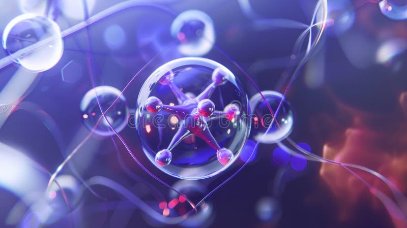 Molecule Model with Electron Orbits Illustrates Atom Structure. Science ...
