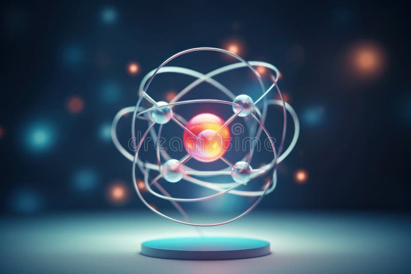 Molecule Model with Electrons and Atom. Generative AI Stock Photo ...