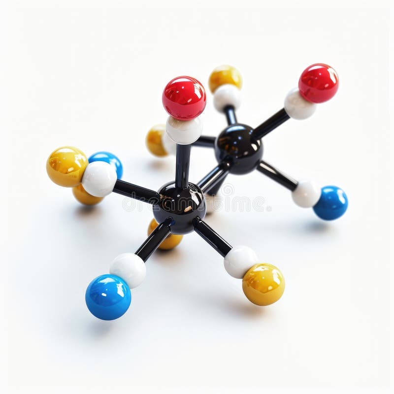 Molecule Model Isolated on White Background, Perfect for Scientific ...