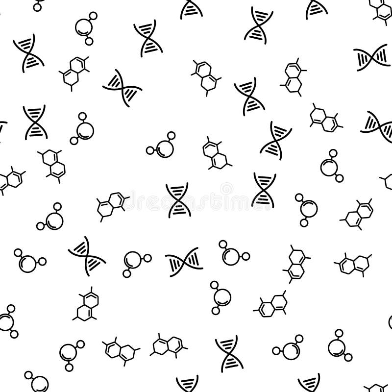 Molecule Model Outline Set Seamless Pattern Vector Stock Vector ...