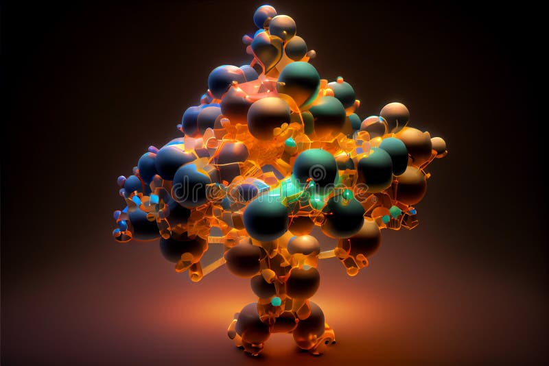 Molecule Model. Science or Medical Background with Molecules and Atoms ...