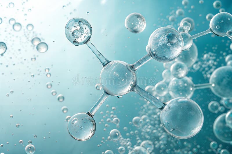 Molecule Model with Transparent Spheres and Connecting Rods on Light ...