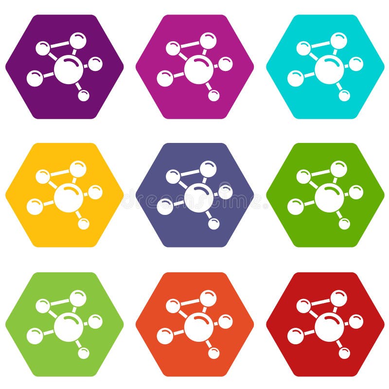 Molecule Molecular Icons Set 9 Vector Stock Vector - Illustration of ...