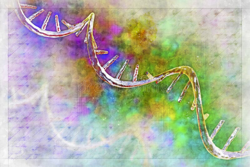 Molecule of MRNA, 3D Illustration Stock Illustration - Illustration of ...