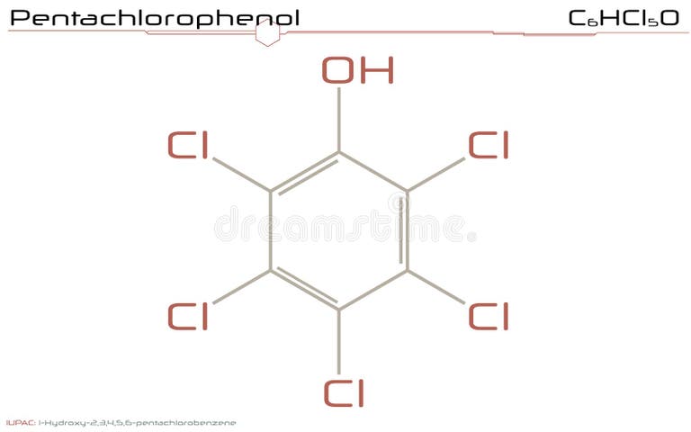 Molecule of Pentachlorophenol Stock Vector - Illustration of brown ...