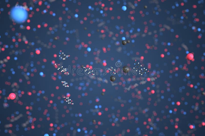 Molecule of Polyurethane, Isolated Molecular Model. 3D Rendering Stock ...