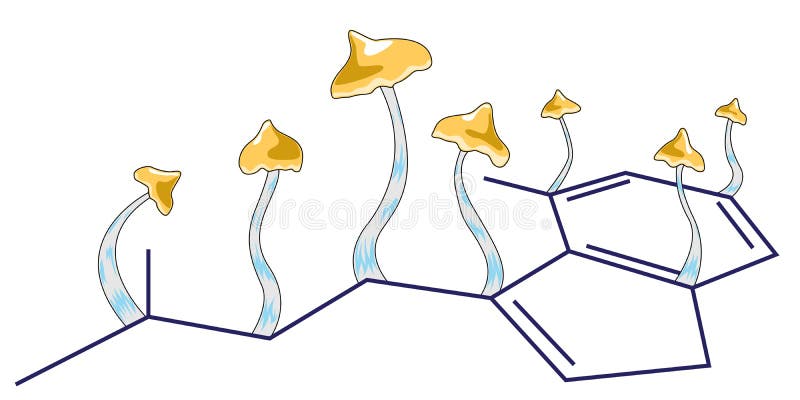 Psilocybin Psychedelic Mushroom Molecule. Prodrug of Psilocin Stock ...